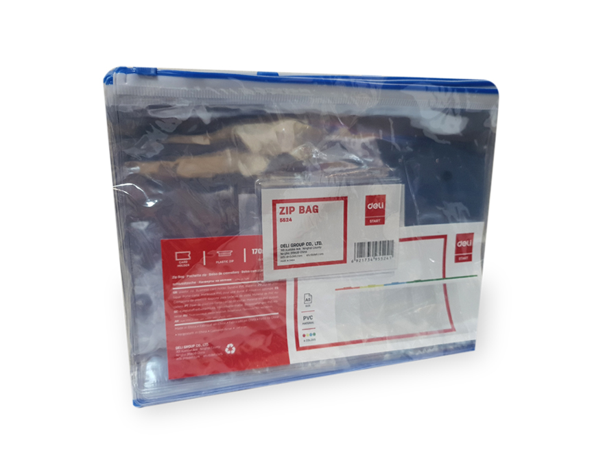 Deli Zip clear bag A5 5524 1X12 (Box) | Clear Bags,Clear folders ...